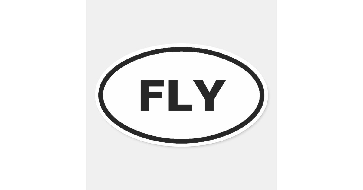 Fly oval car stickers | Zazzle