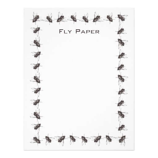Fly Paper Letterhead with Vintage Flies Border | Zazzle