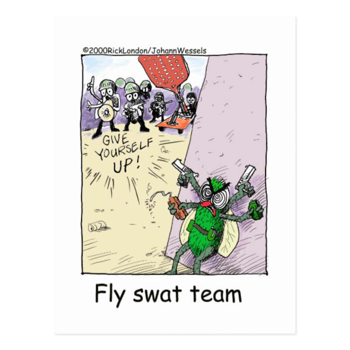 Fly Swat Team Funny Police Gifts & Collectibles Postcard | Zazzle.com