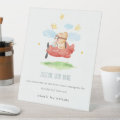 Fly Teddy Bear Animal Plane Birthday Custom Party Pedestal Sign | Zazzle