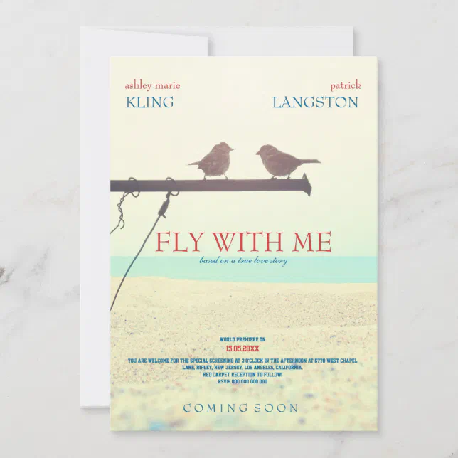 Fly with Me - Wedding Invitation | Zazzle