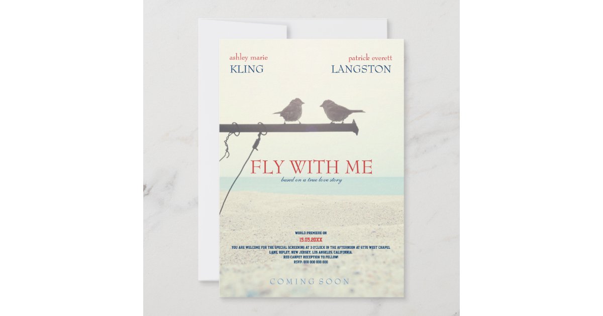 Fly with Me - Wedding Invitation | Zazzle