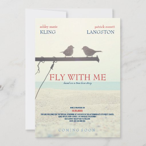 Fly with Me - Wedding Invitation | Zazzle