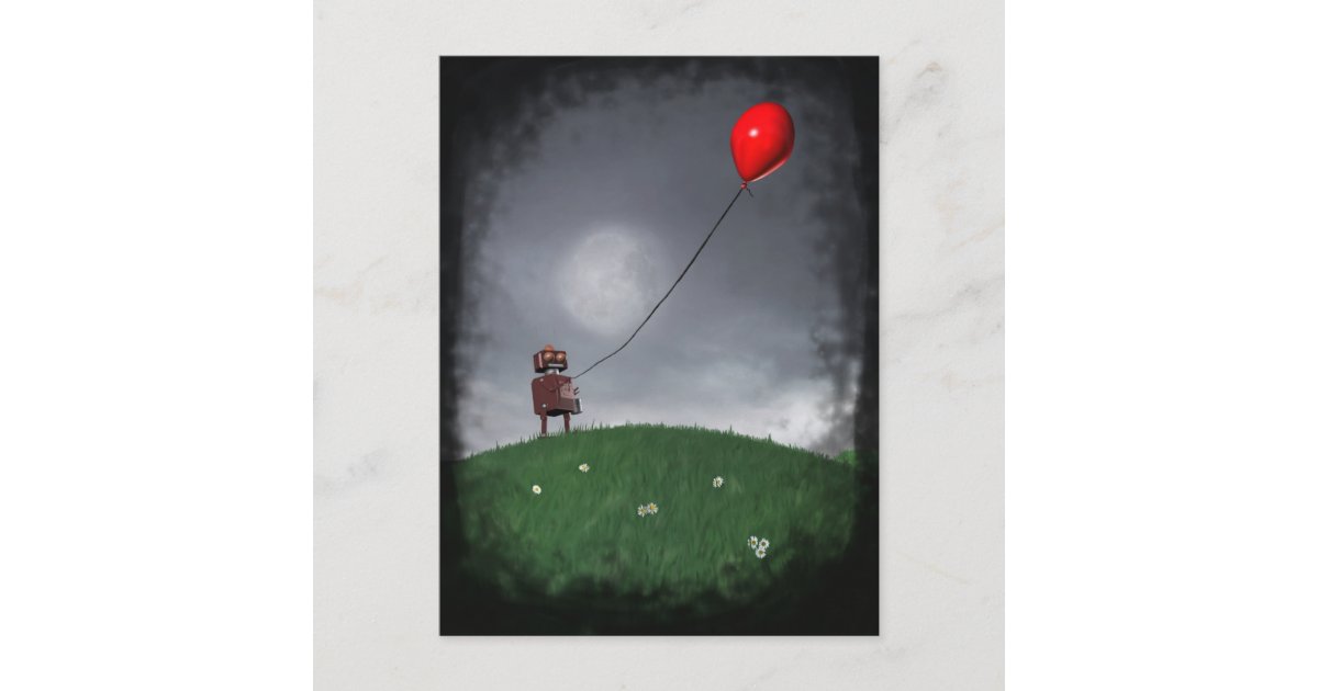 Fly Your Little Red Baloon Postcard | Zazzle