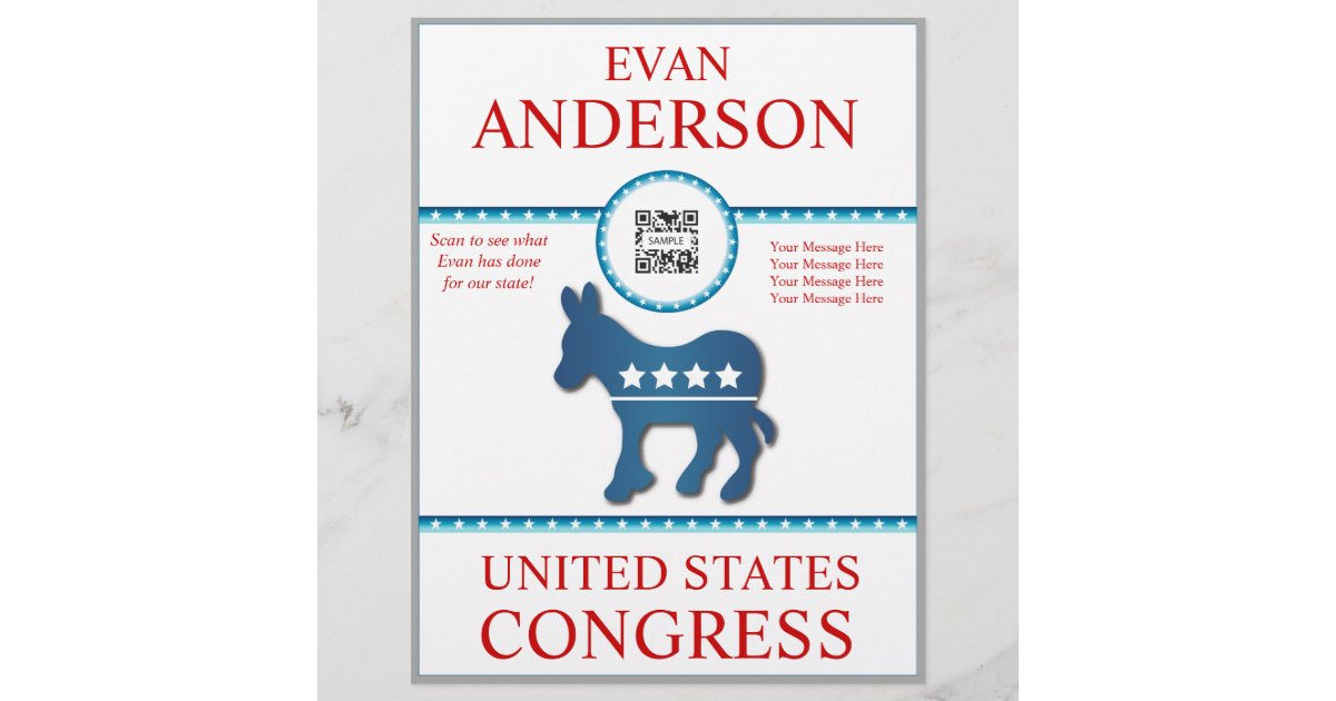 Flyer Template Democrat Donkey | Zazzle