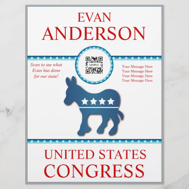 Flyer Template Democrat Donkey | Zazzle