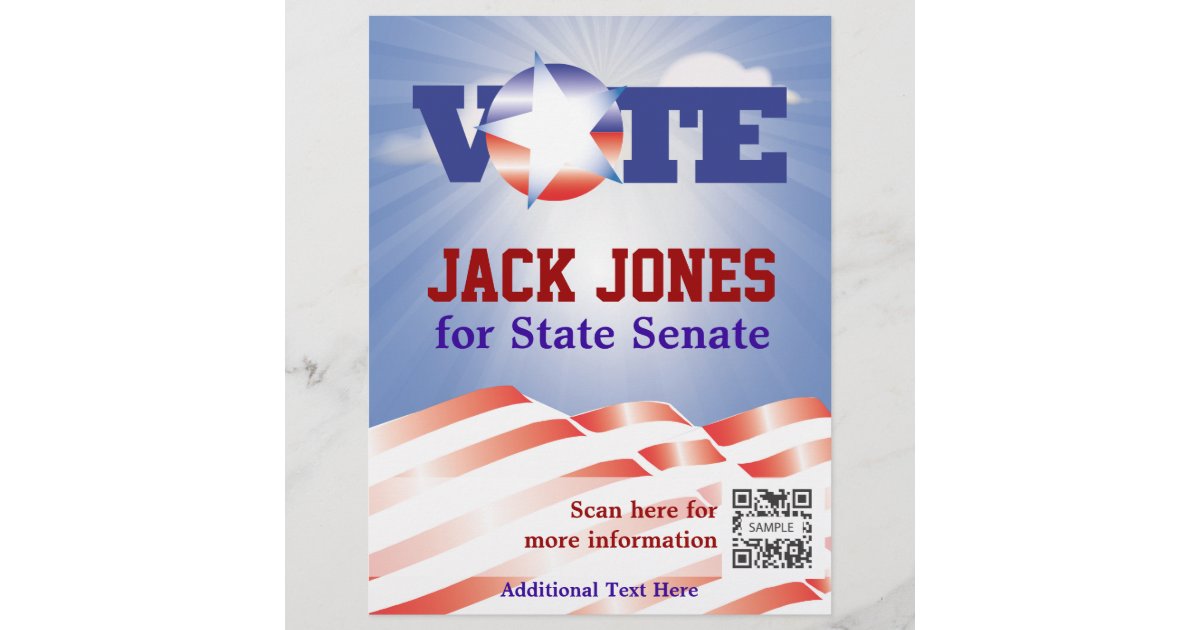 Flyer Template Vote Senate | Zazzle