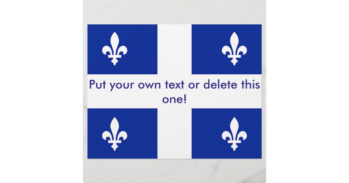 Flyer with Flag of Quebec, Canada | Zazzle