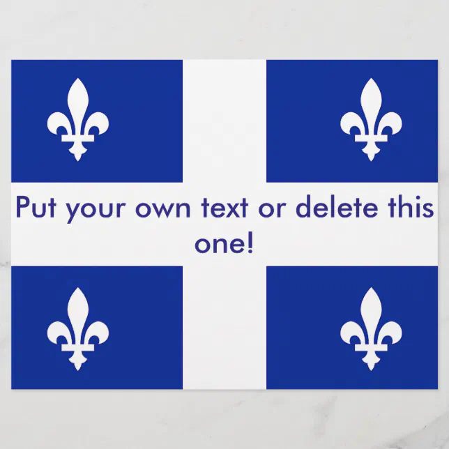 Flyer with Flag of Quebec, Canada | Zazzle