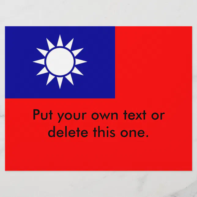 Flyer with Flag of Taiwan | Zazzle