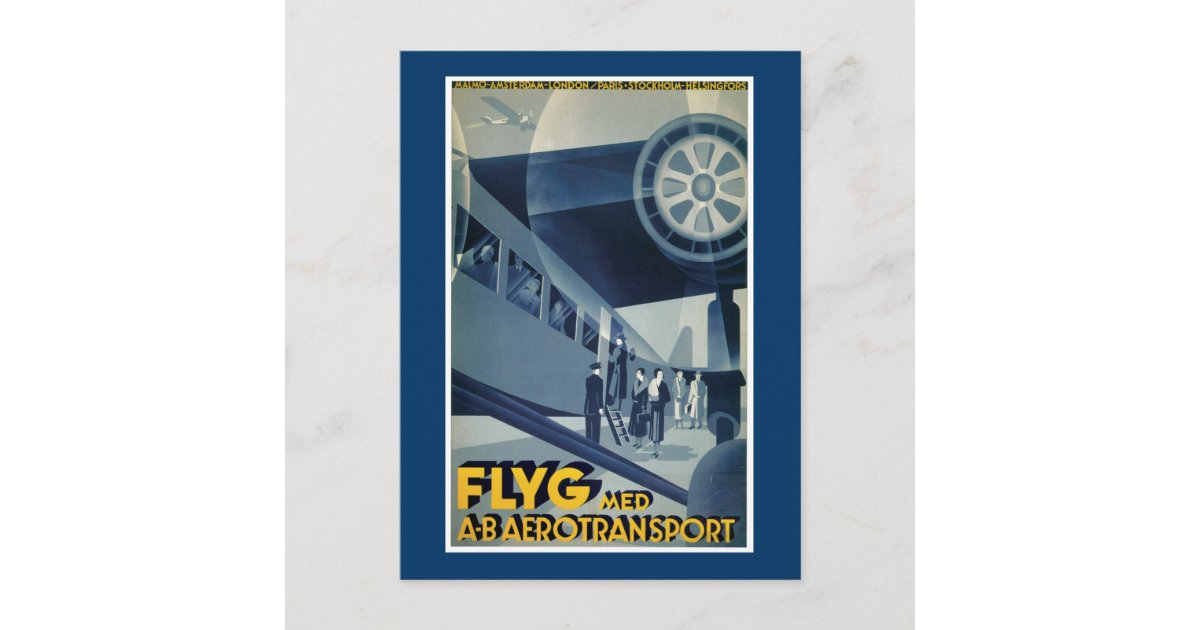 Flyg Med A-B Aerotransport Postcard | Zazzle