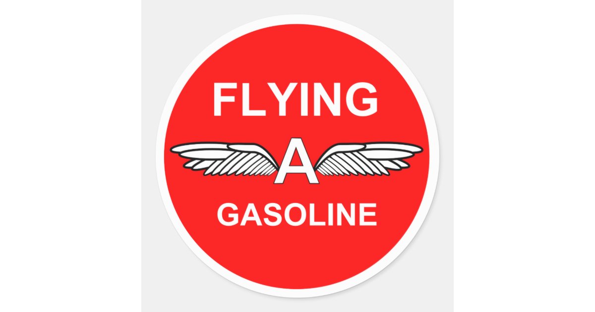 Flying A Gasoline Classic Round Sticker | Zazzle