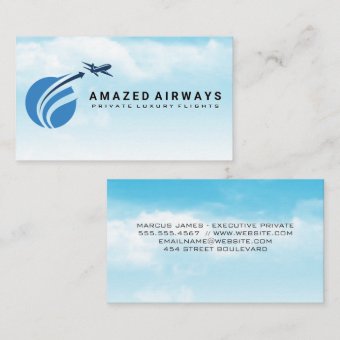 Flying Airplane Logo | Sky Business Card | Zazzle