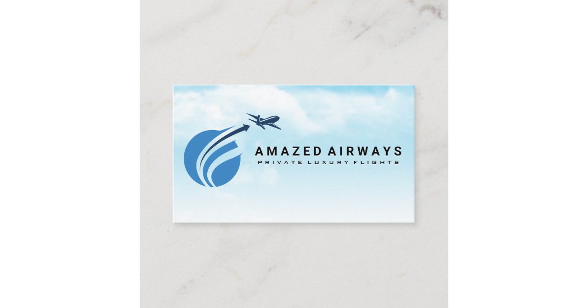 Flying Airplane Logo | Sky Business Card | Zazzle