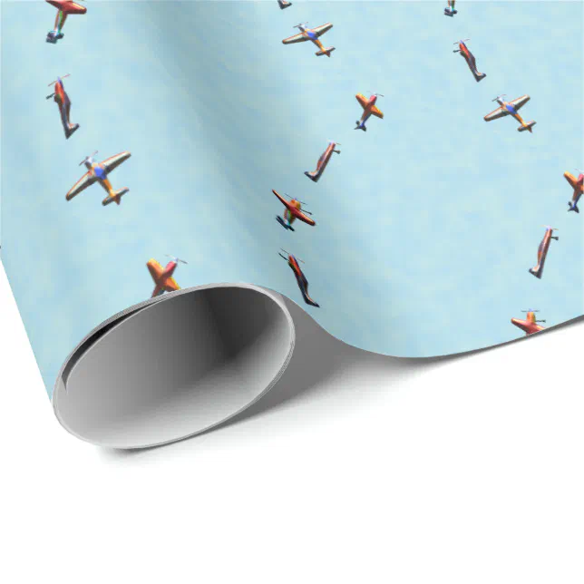 flying airplanes wrapping paper | Zazzle