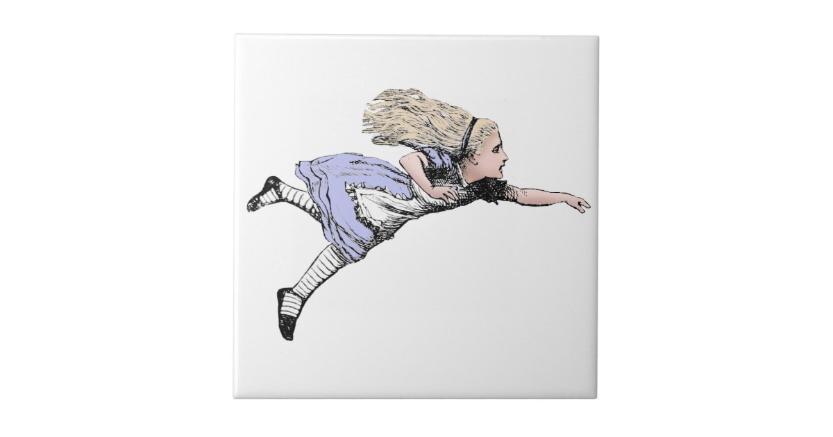 Flying Alice in Wonderland Looking Glass Ceramic Tile | Zazzle
