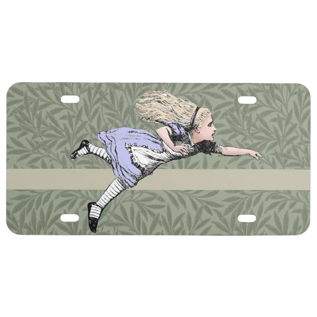 Flying Alice in Wonderland Looking Glass License Plate | Zazzle