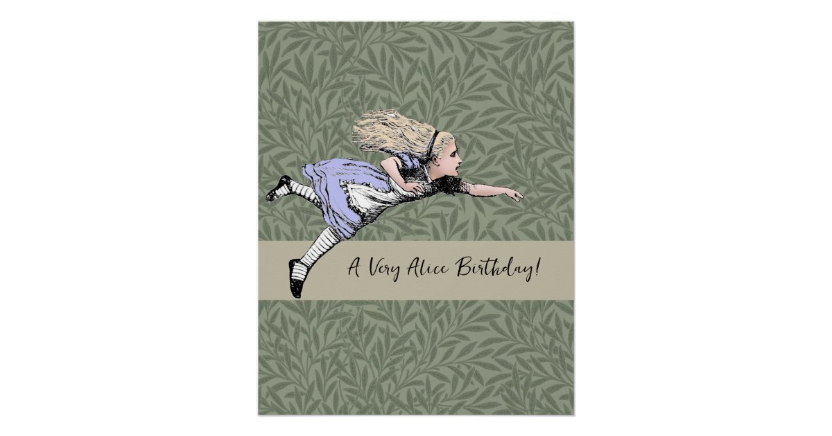 Flying Alice in Wonderland Looking Glass Poster | Zazzle