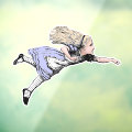 Flying Alice in Wonderland Looking Glass Window Cling | Zazzle