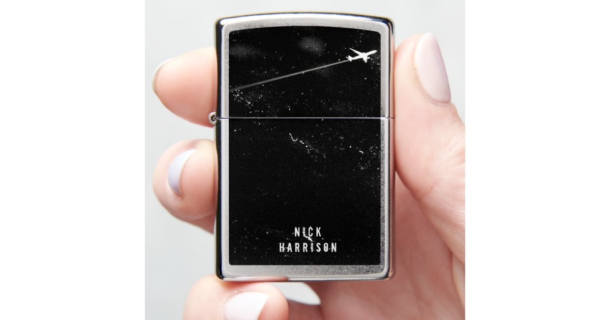 Flying Away / Airplane Contrail Personalized Zippo Lighter | Zazzle