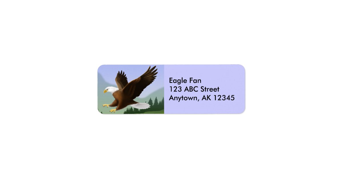 Flying Bald Eagle Label | Zazzle