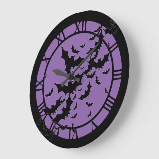 Flying Bats Large Clock | Zazzle