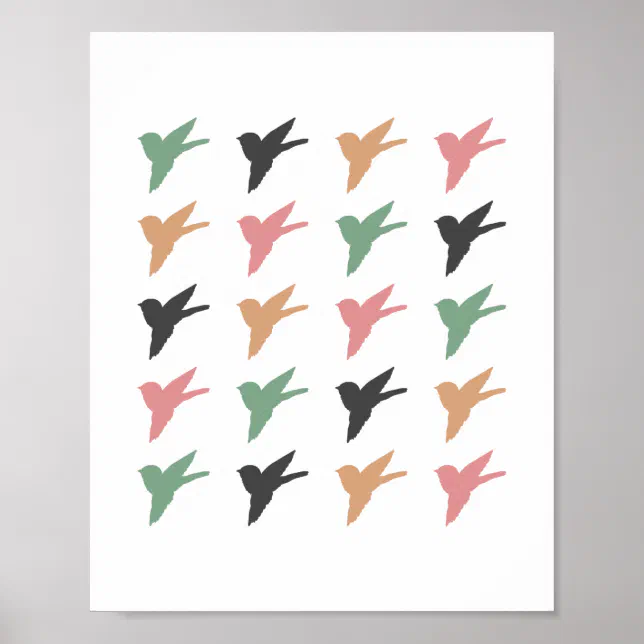 Flying Bird Art White Ver Poster | Zazzle
