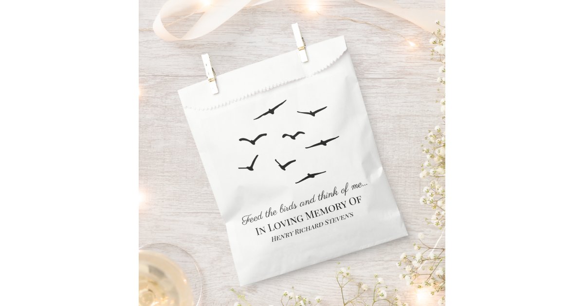 Flying Birds In Loving Memory Bird Seeds Favor Bag | Zazzle