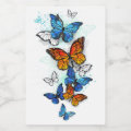 Flying Butterflies Morpho and Monarch Wine Label | Zazzle