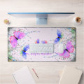 Flying Colorful Butterflies Custom Name Desk Mat | Zazzle
