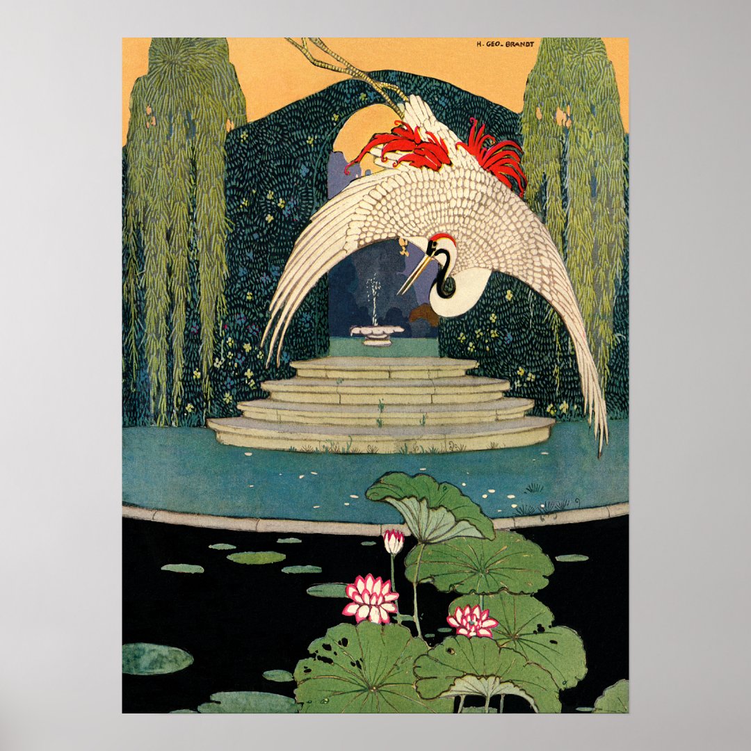 Flying Crane Poster | Zazzle