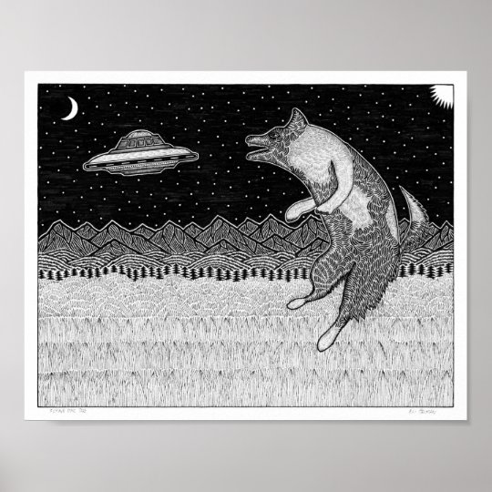 Flying Disc Dog Poster | Zazzle.com