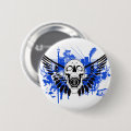 Flying Disc Golf Skull Button | Zazzle