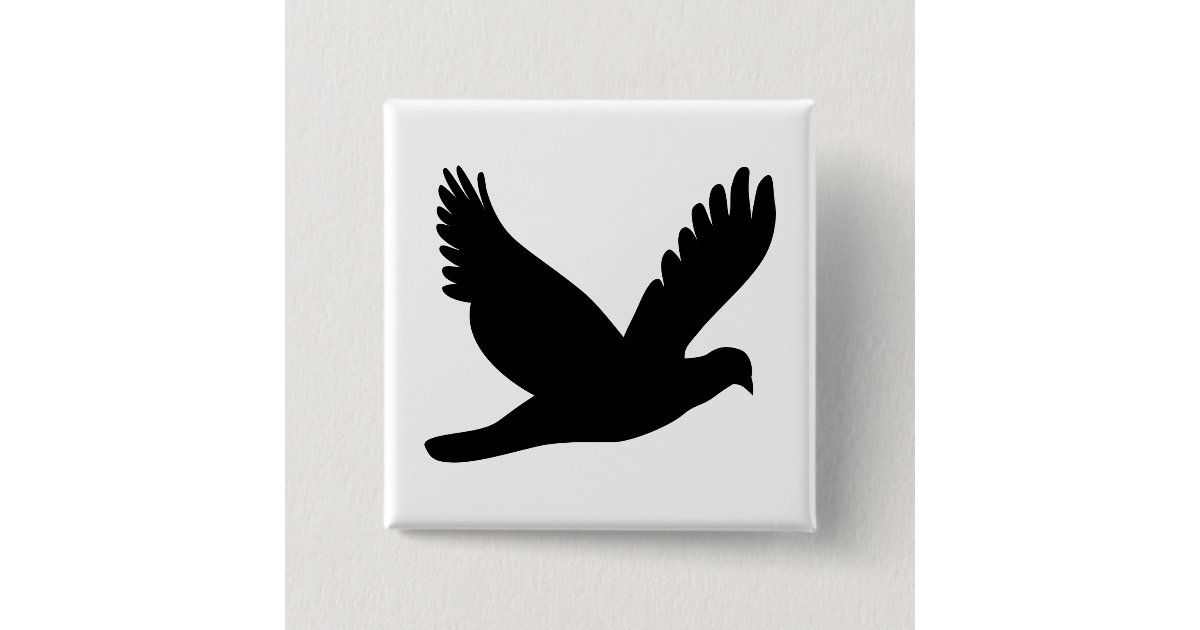 Flying Dove Silhouette Button | Zazzle