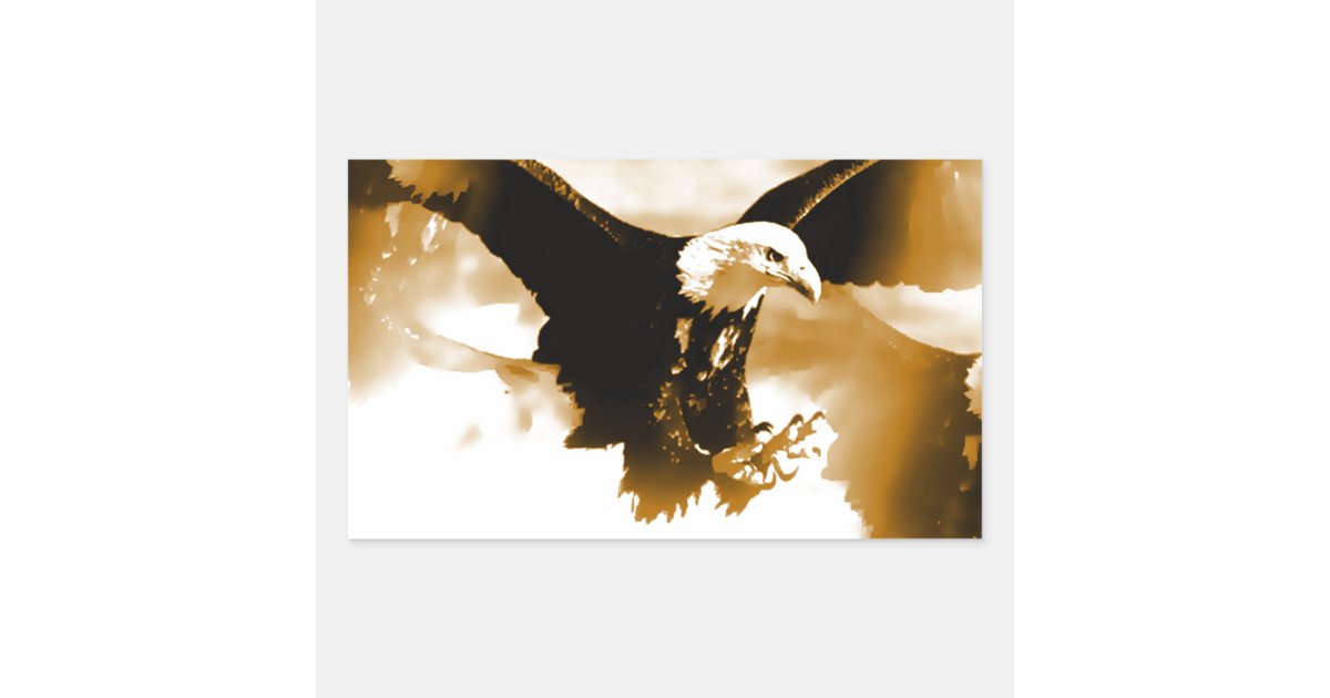 Flying Eagle Rectangular Sticker | Zazzle