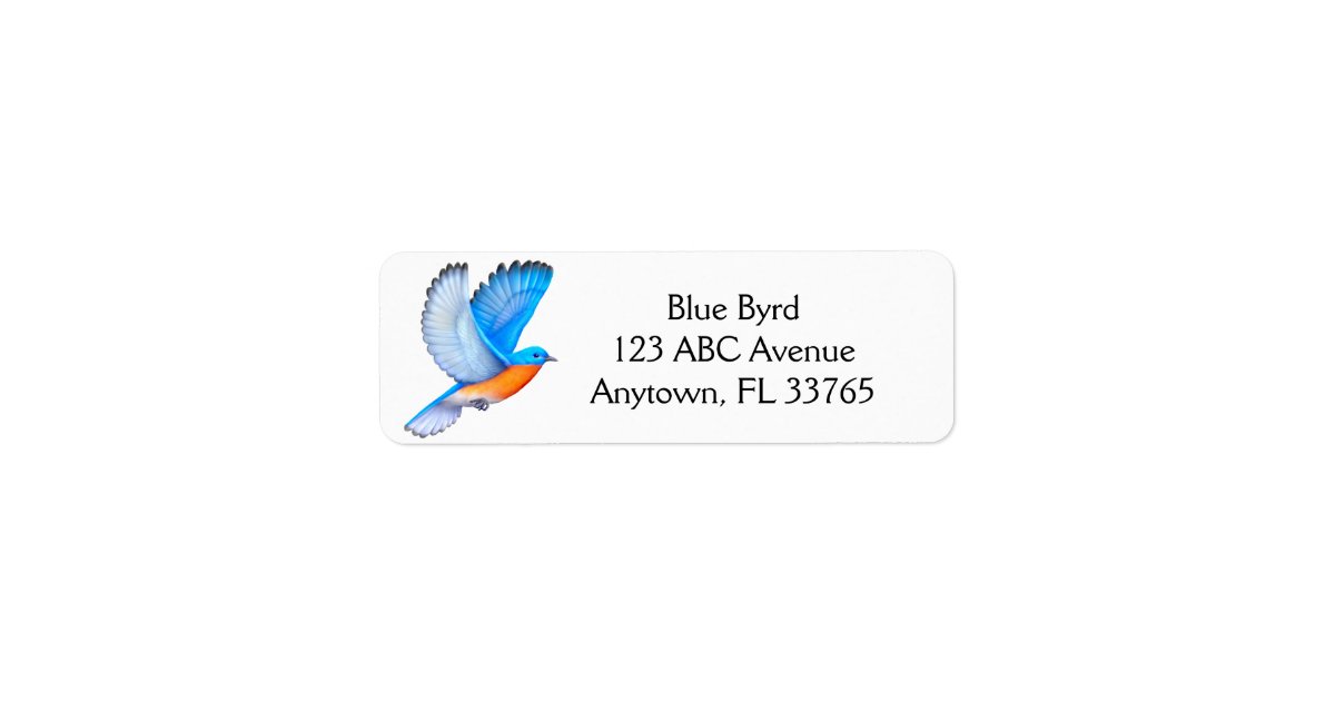 Flying Eastern Bluebird Address Labels | Zazzle
