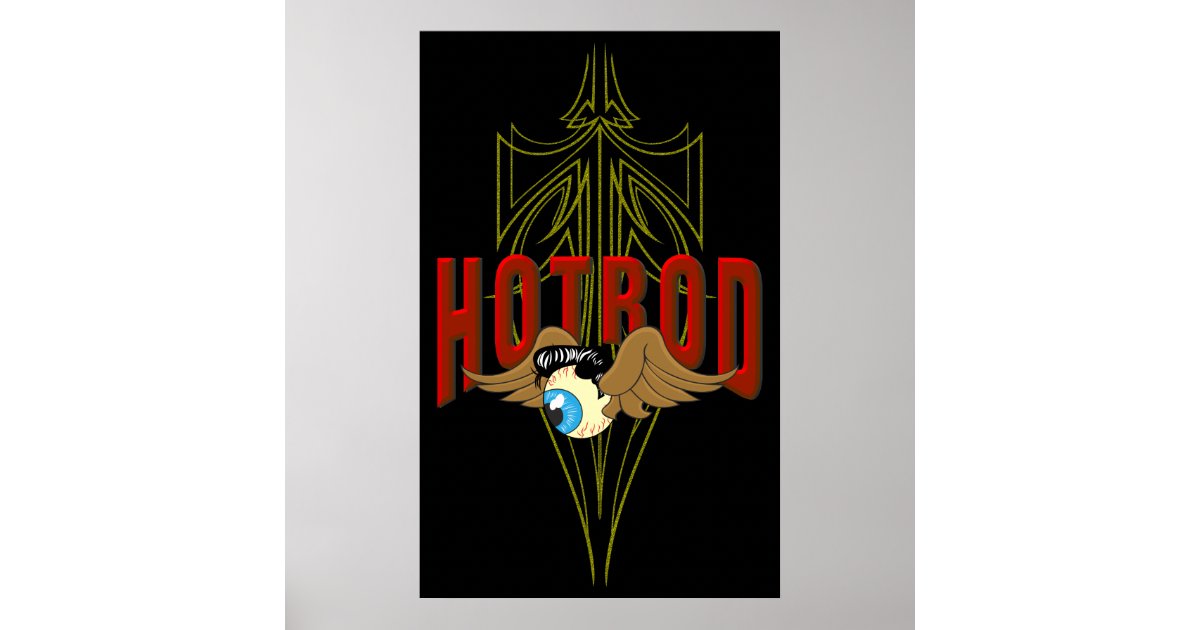 Flying Eyeball Hot Rod Poster | Zazzle