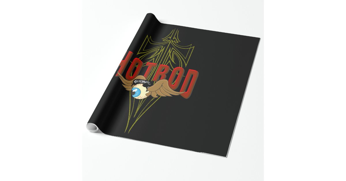 Flying Eyeball Hot Rod Wrapping Paper | Zazzle