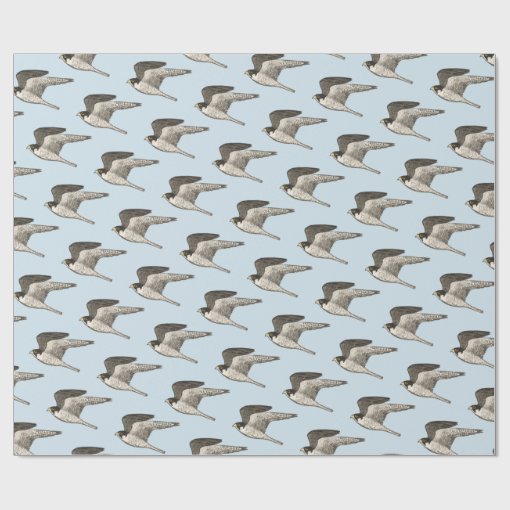 Flying falcons on light blue wrapping paper | Zazzle