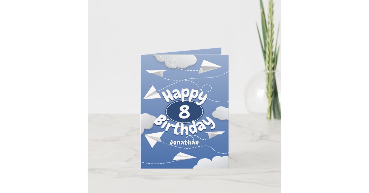 flying folded paper airplanes children birthday card | Zazzle