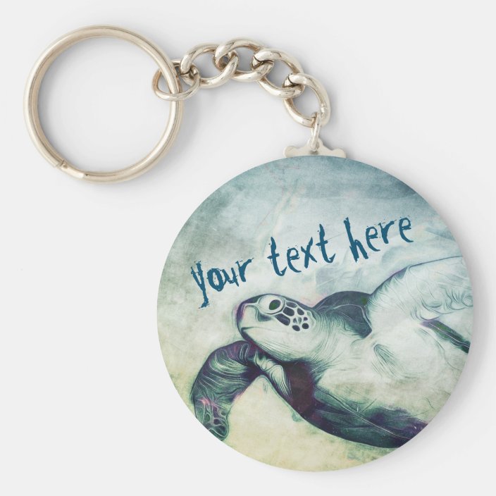 Flying Green Sea Turtle | Keychain | Zazzle.com