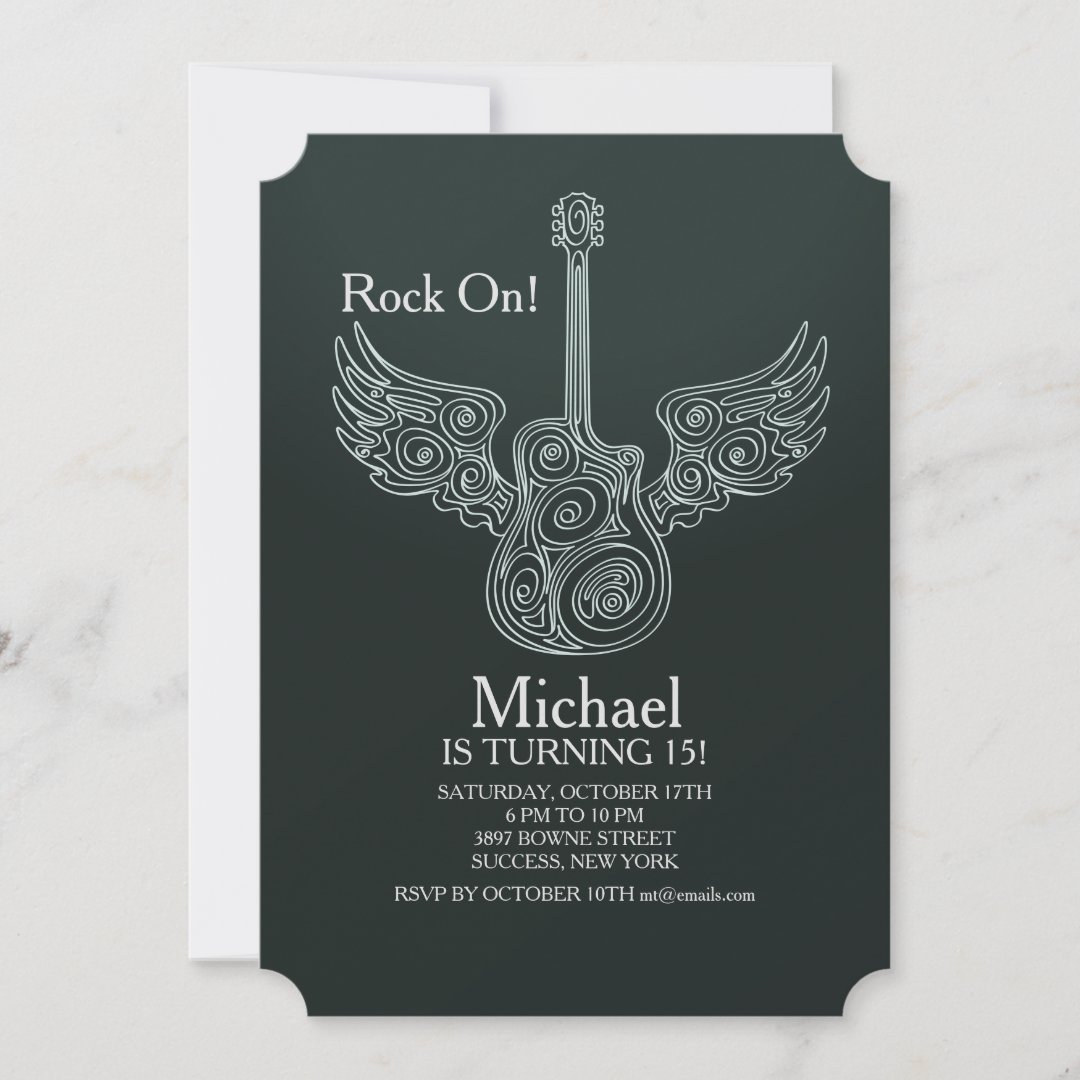 Flying Guitar Invitation | Zazzle