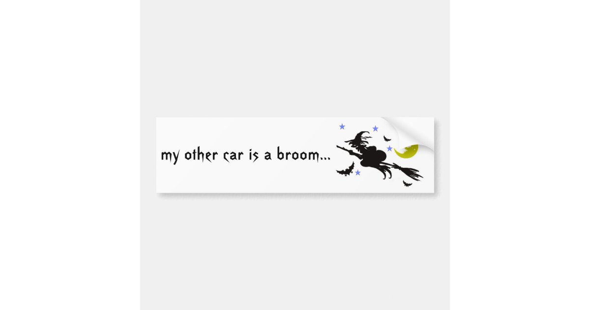 Flying Halloween Witch Bumper Sticker | Zazzle