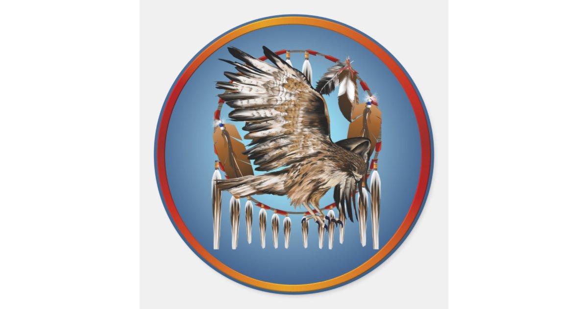 Flying Hawk Dreamcatcher Sticker | Zazzle