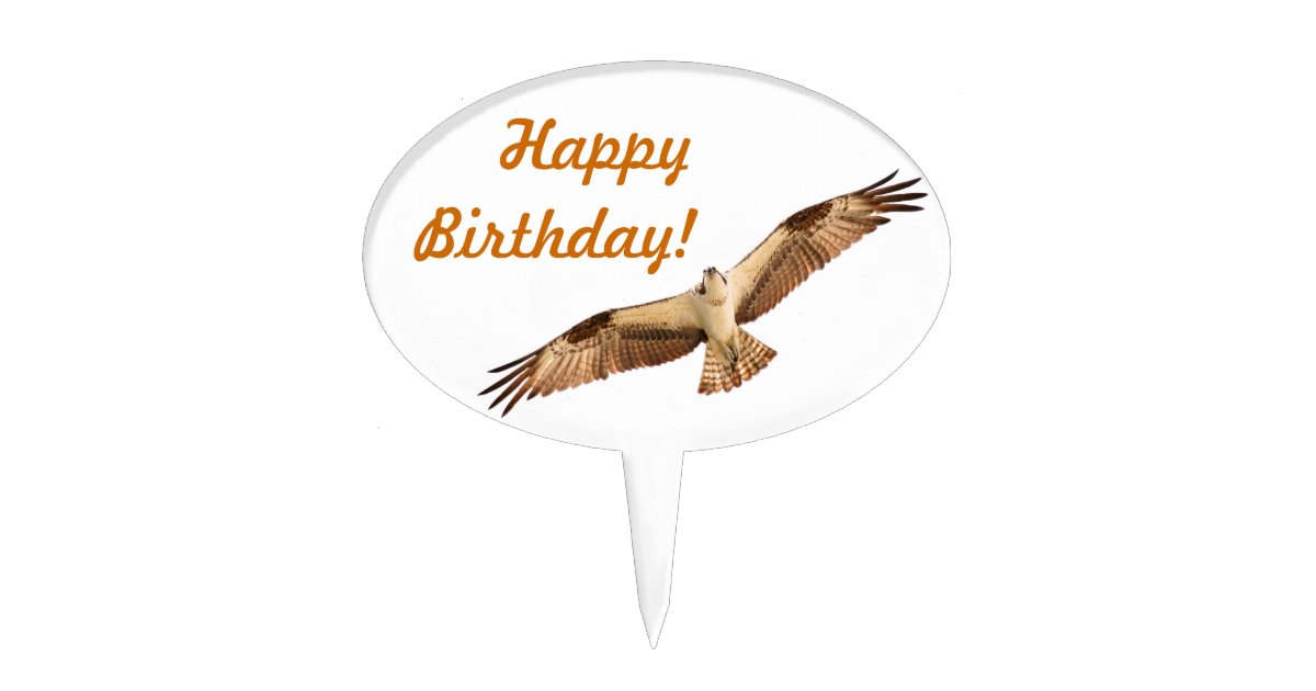 Flying Hawk Happy Birthday Cake Topper | Zazzle