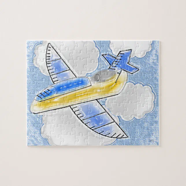 Flying Jet Airplane Jigsaw Puzzle | Zazzle
