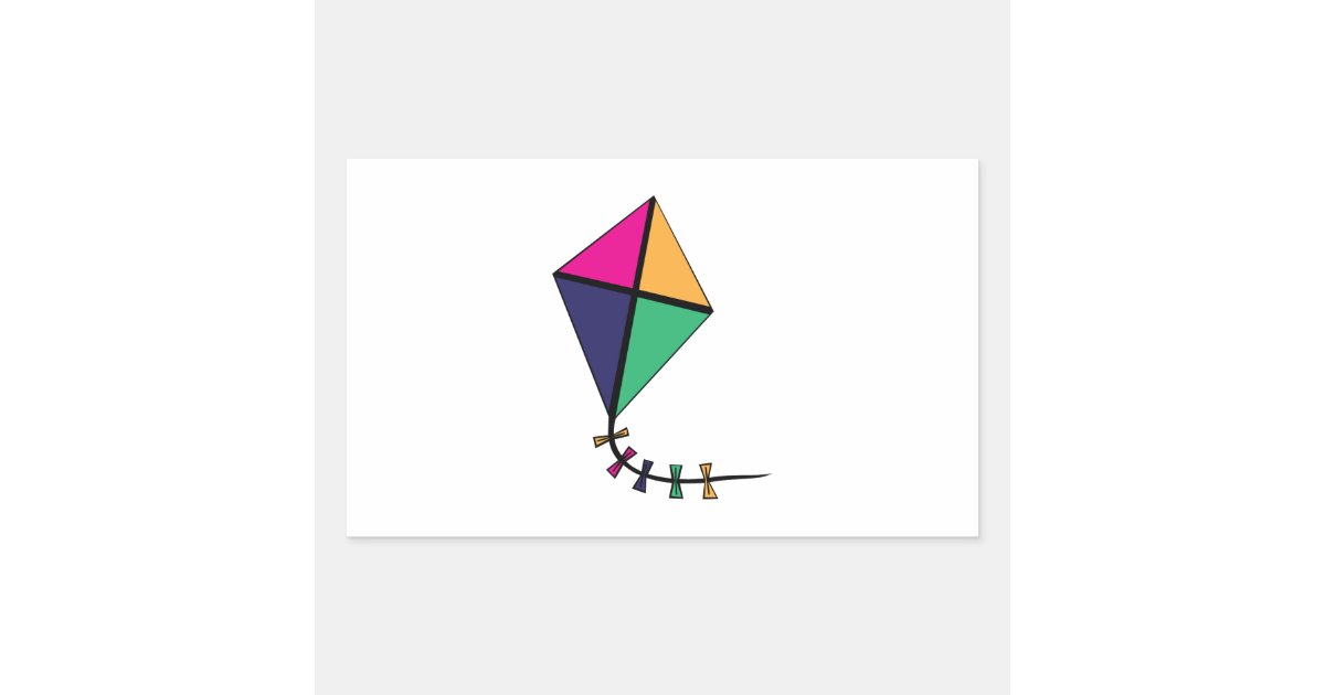 Flying Kite Rectangular Sticker | Zazzle