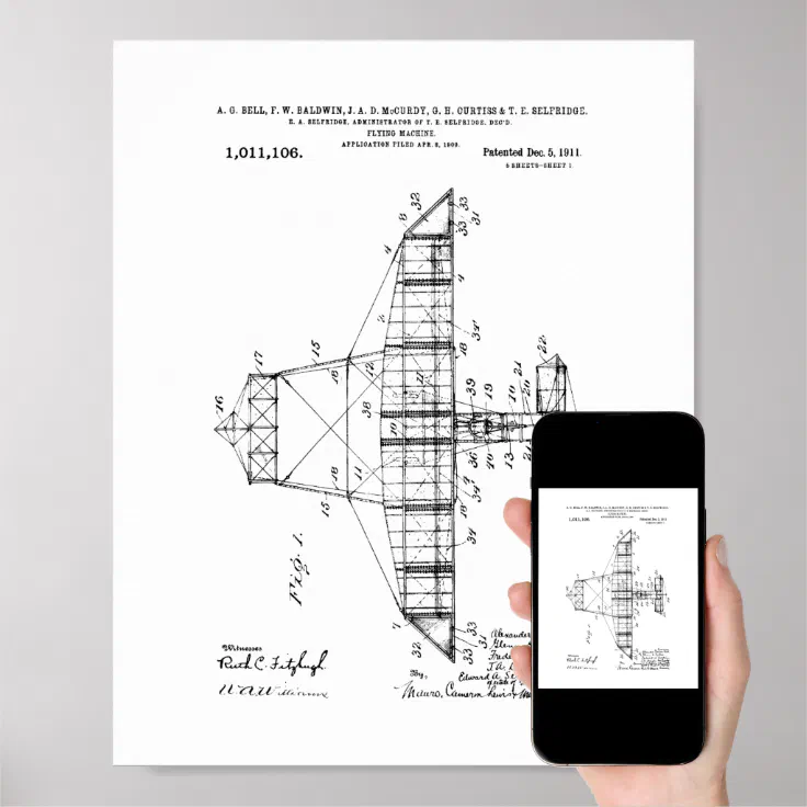 Flying-machine Patent Poster | Zazzle
