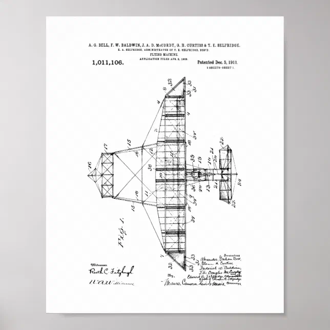 Flying-machine Patent Poster | Zazzle