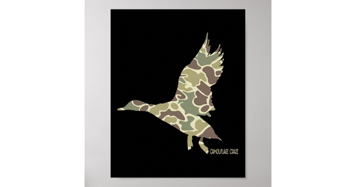 Flying Mallard Duck Camouflage Camo Duck Hunting C Poster | Zazzle